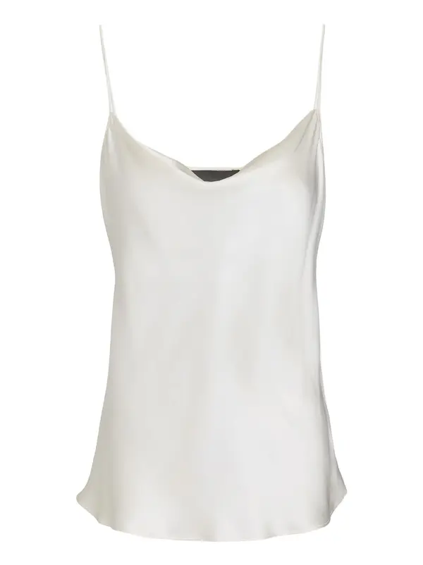 NILI LOTAN Joris Draped Silk-satin Camisole - Ivory