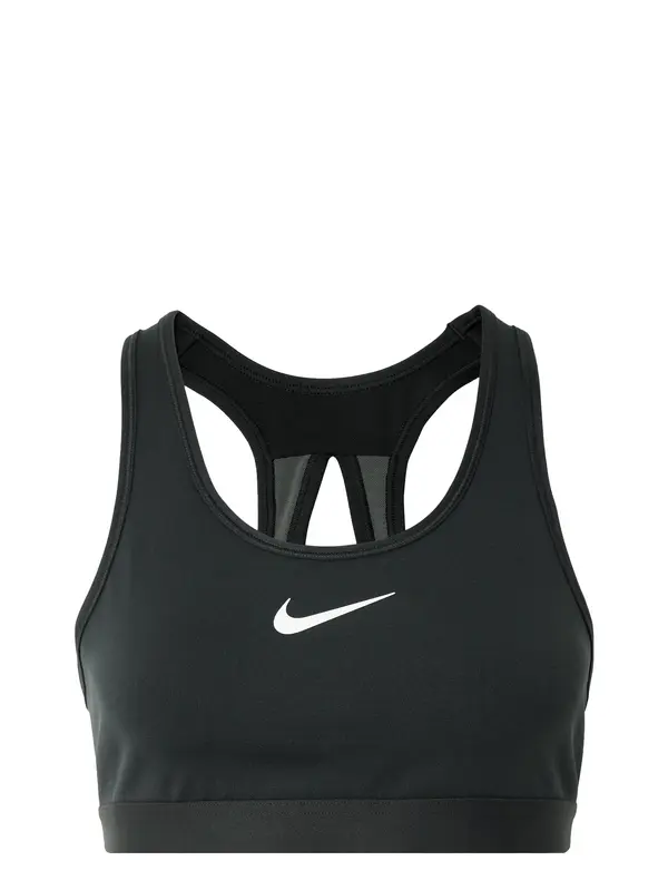 Nike Swoosh Mesh-trimmed Stretch Sports Bra - Black