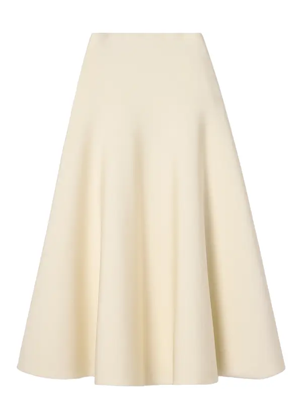THE ROW Harley Stretch-knit Midi Skirt - Ecru