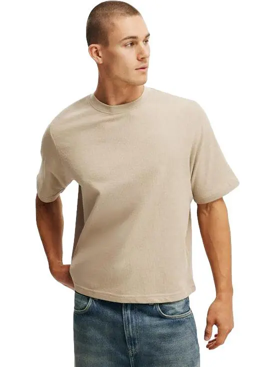 COTTON ON Cropped Fit T-shirt - Gravel Stone Terry