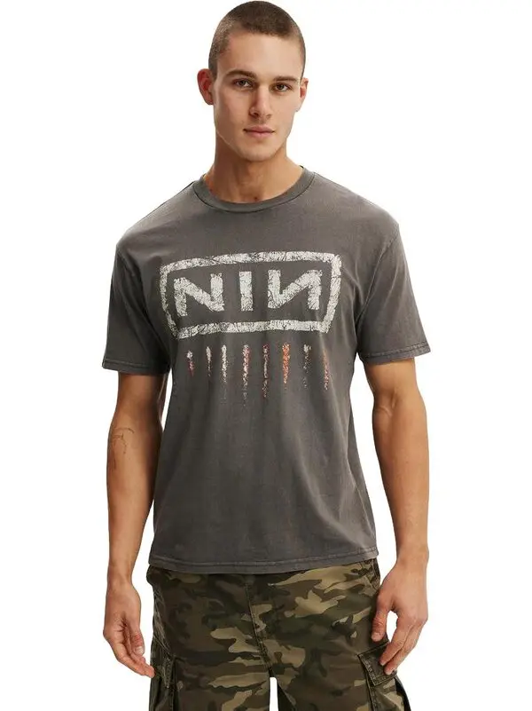 COTTON ON Premium Loose Fit Music T-shirt - Faded Slate - Nine Inch