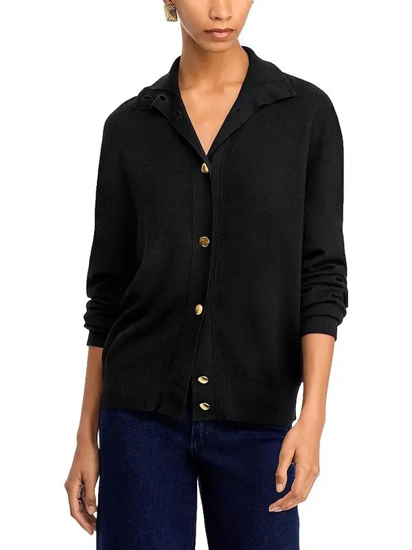 Rosetta Getty Turtleneck Cardigan - Black