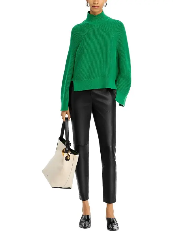 Rosetta Getty Paneled Turtleneck Sweater - Green
