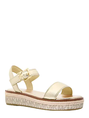 Michael Kors Richie Metallic Platform Espadrille Sandal - Gold