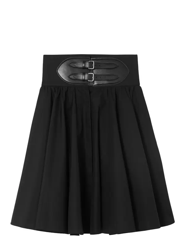 Alaïa Archetypes Belted Cotton-poplin Skirt - Black