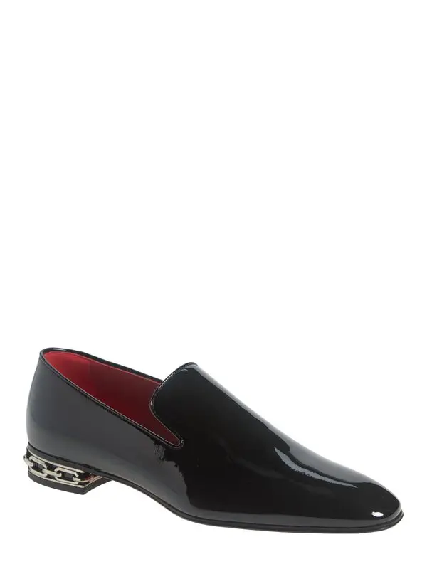 CHRISTIAN LOUBOUTIN Dandy Atlas Venetian Loafer - J323-black/ Lin Loubi