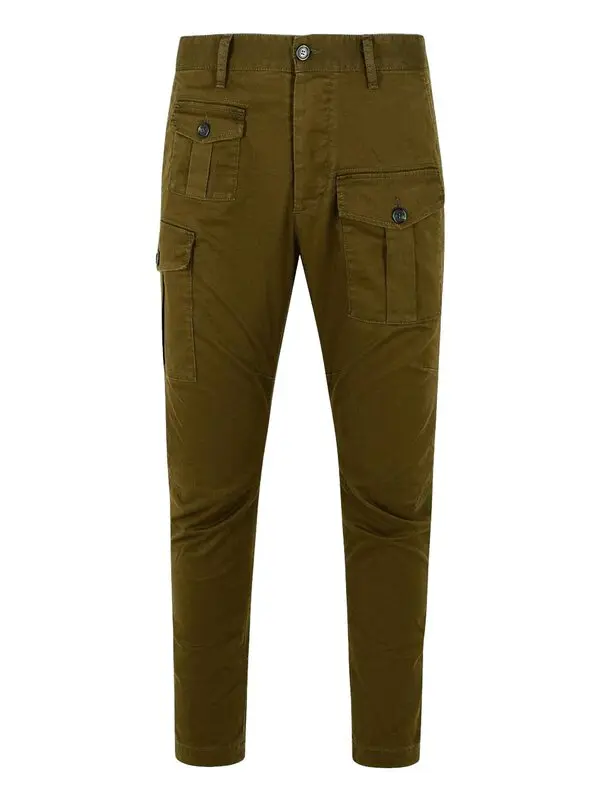 Dsquared2 Dark Cotton Cargo Pant - Green