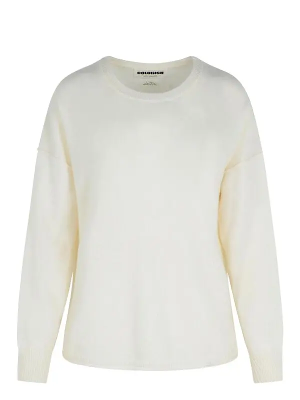 COLORUSH Hazey Chill Cashmere Sweater - White