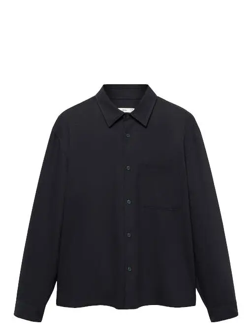 Mango Regular Fit Stretch Button-up Shirt - Dark Navy