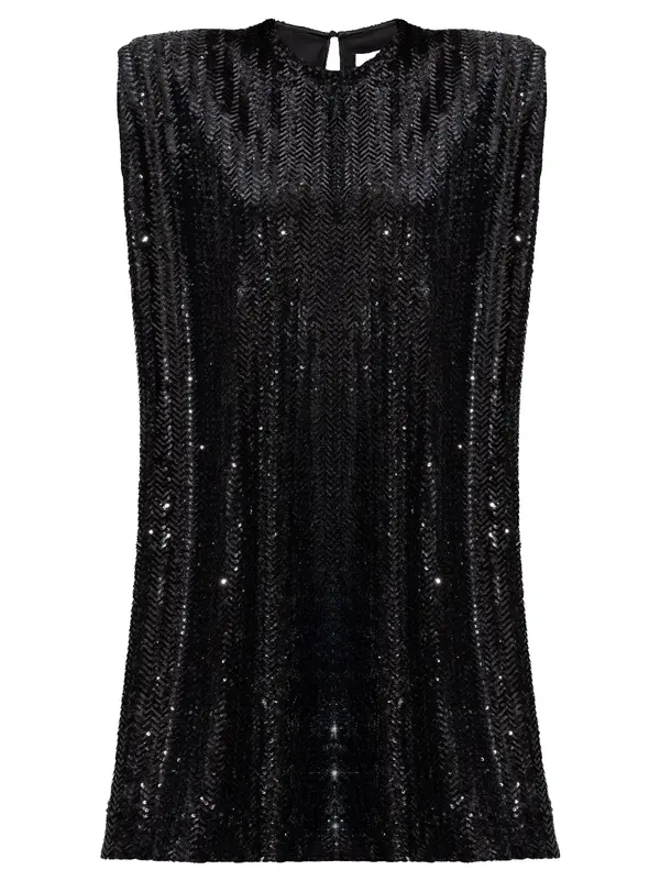 GOLDEN GOOSE Sequinned Mini Dress - Black