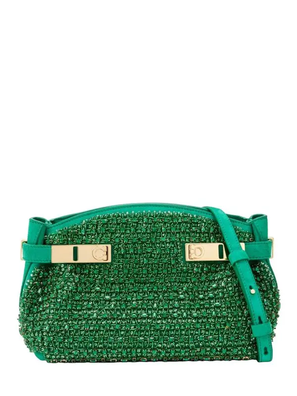 FERRAGAMO Small Hug Clutch - Green