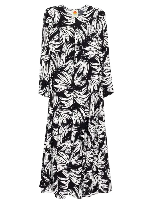 Farm Rio Bossa Banana Maxi Dress - Black