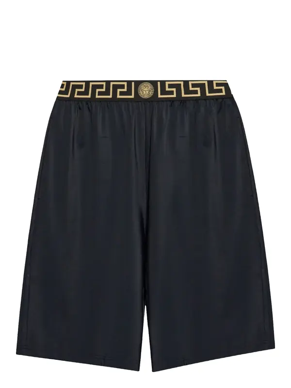 Versace Greca Waistband Shorts - Black