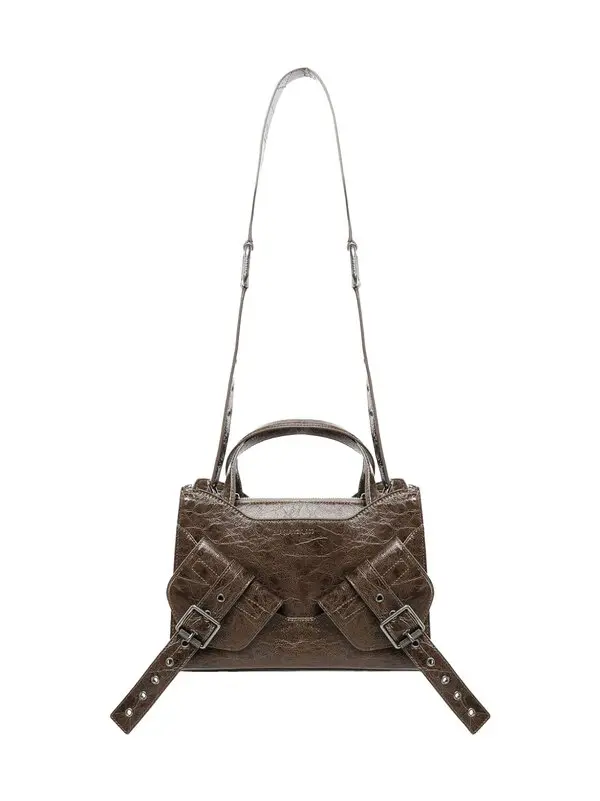 BIASIA Leather Shoulder Bag - Brown
