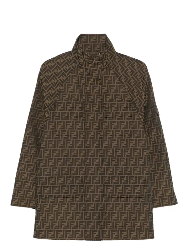 Fendi Ff Canvas Short Coat - Brown