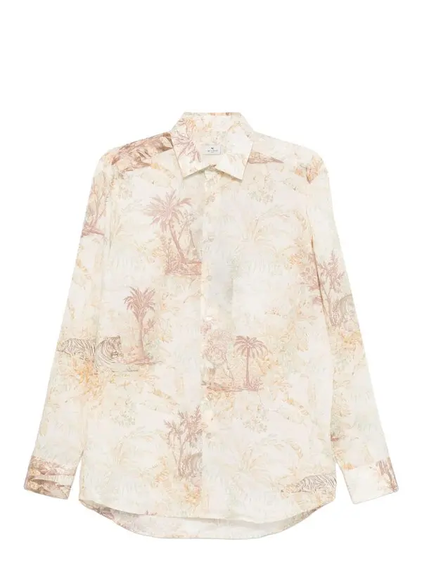 Etro Floral-print Shirt - Neutrals
