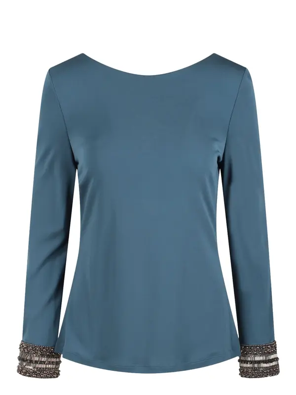 Alberta Ferretti Embroidered-cuffs Blouse - Blue