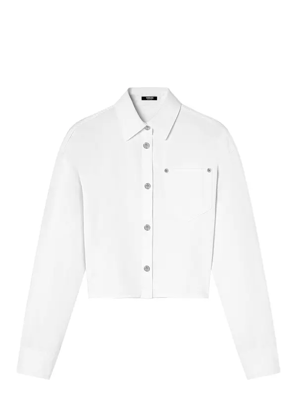 Versace Cropped Denim Shirt - White