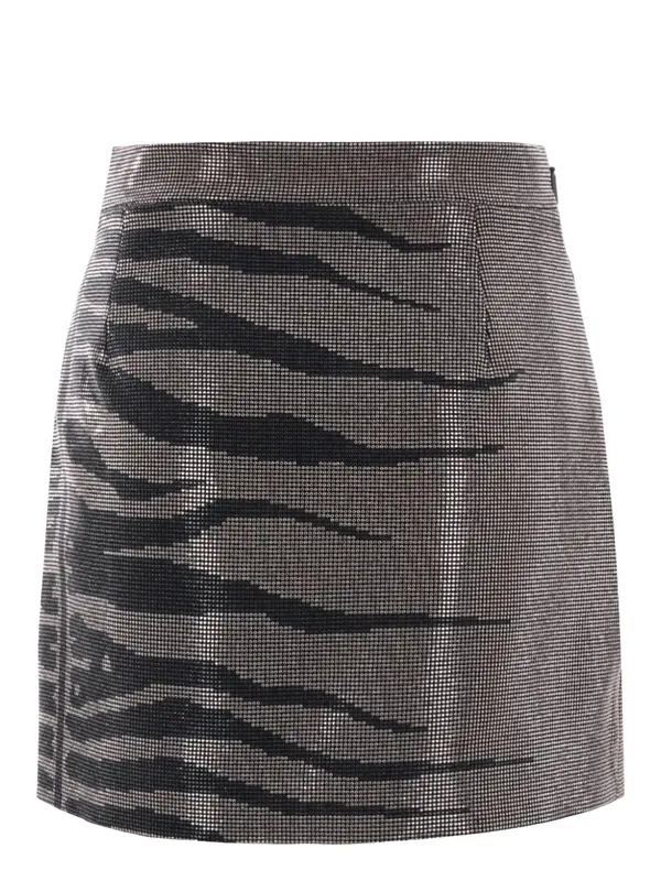 Roberto Cavalli Rhinestone-embellished Mini Skirt - Grey