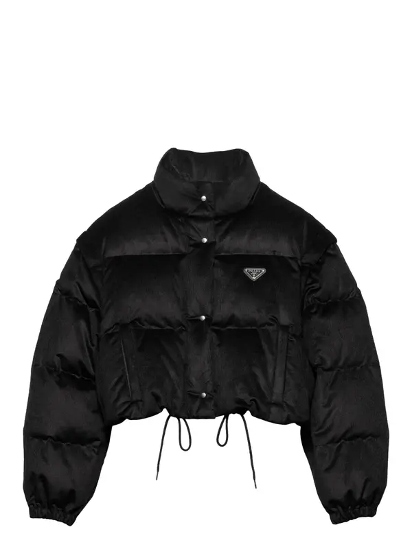 Prada Convertible Cropped Puffer Jacket - Black