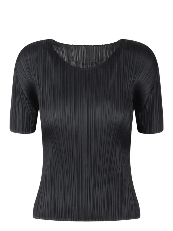 Issey Miyake Plissé-effect Top - Black