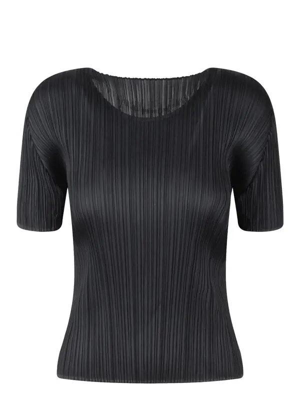 Issey Miyake Plissé-effect Top - Black
