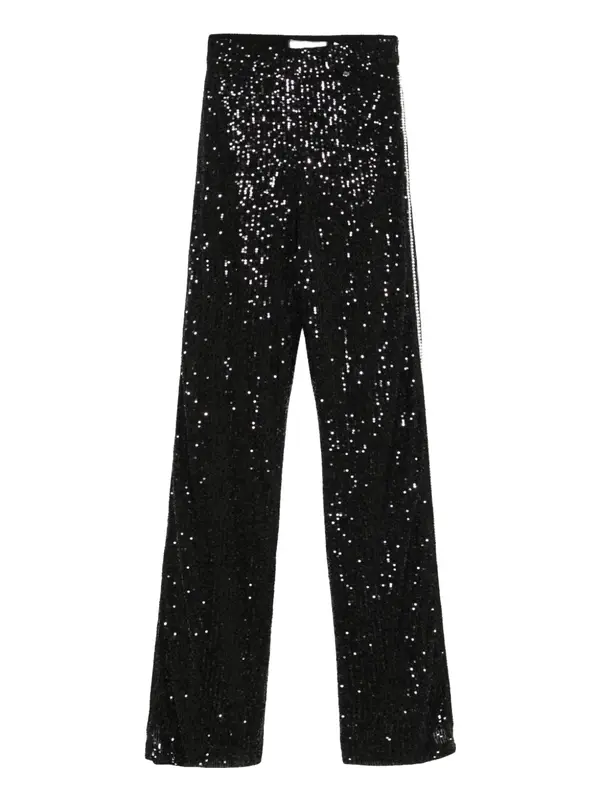NISSA Sequined Trousers - Black