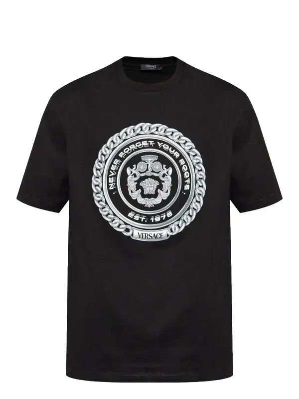 Versace Chain Crest T-shirt - Black