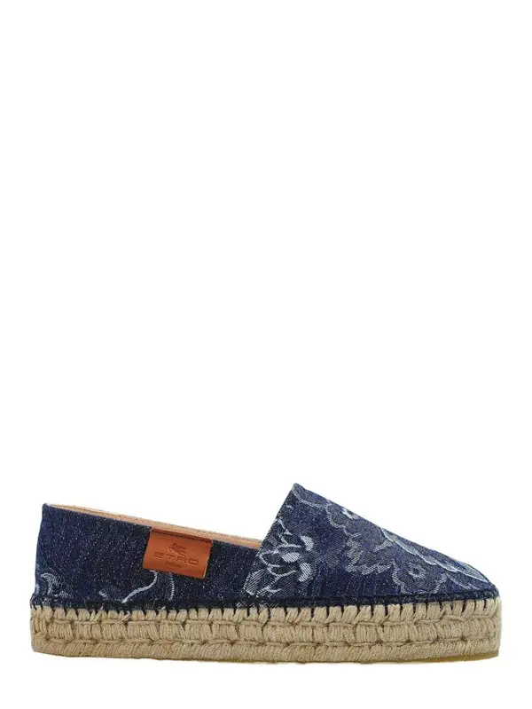Etro Denim Platform Espadrilles - Blue