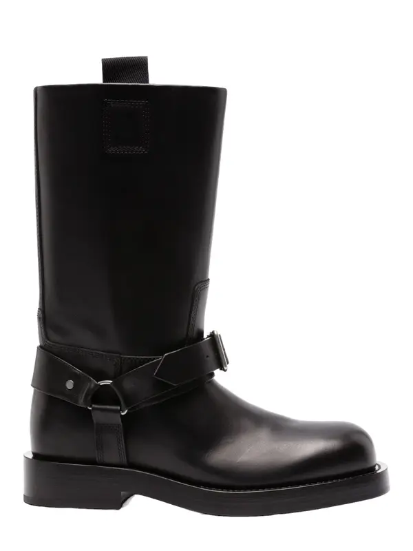 Burberry Buckled Leather Knee-high Boots - Black