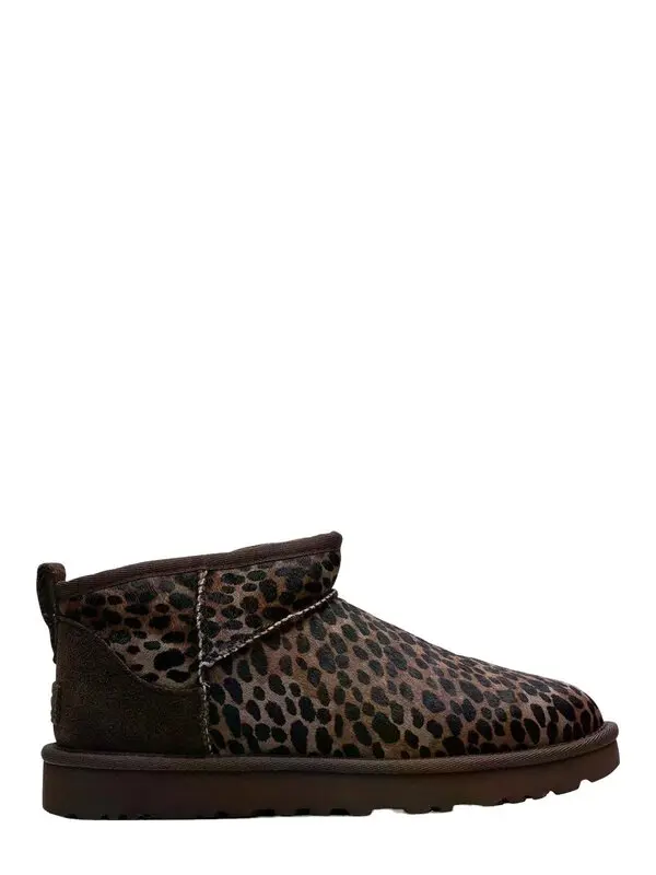 UGG Classic Ultra Mini Leopard Boots - Brown