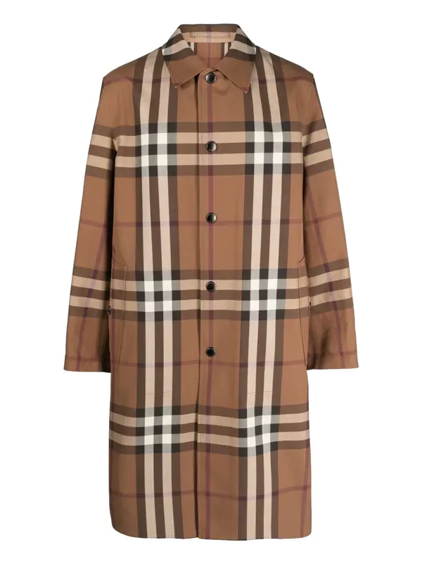 Burberry Vintage Check Cotton Coat - Brown