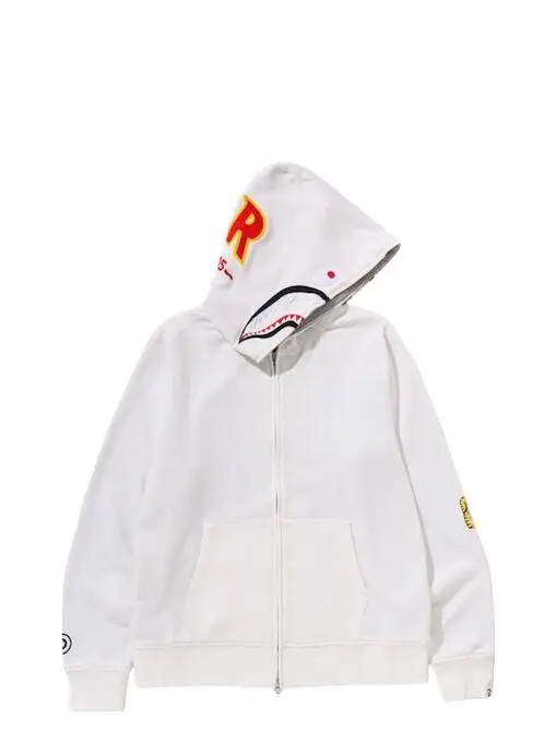 A BATHING APE 2nd Shark Full Zip Hoodie - White