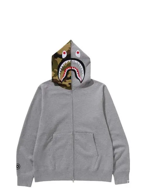 BAPE Shark Full Zip Hoodie - Grey