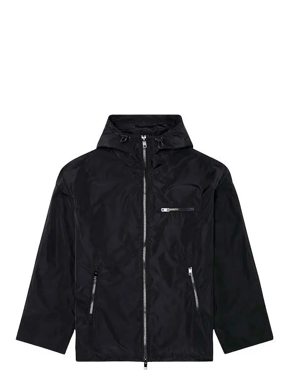 DIESEL® Nylon Whenness Jacket With Piped Oval D Logo - Black