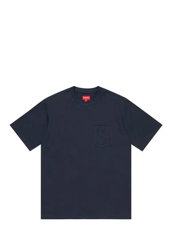 Supreme Laser Cut S Logo Pocket Tee - Blue