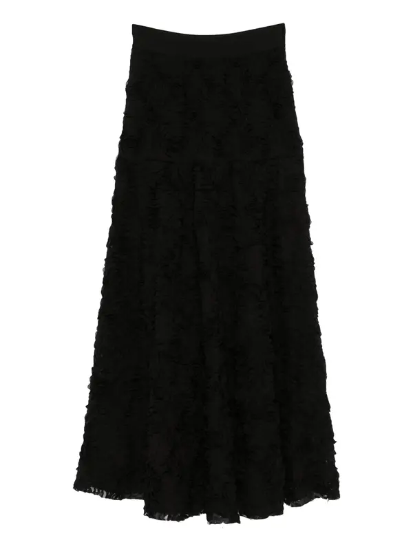 Maje Embroidered Maxi Skirt - Black