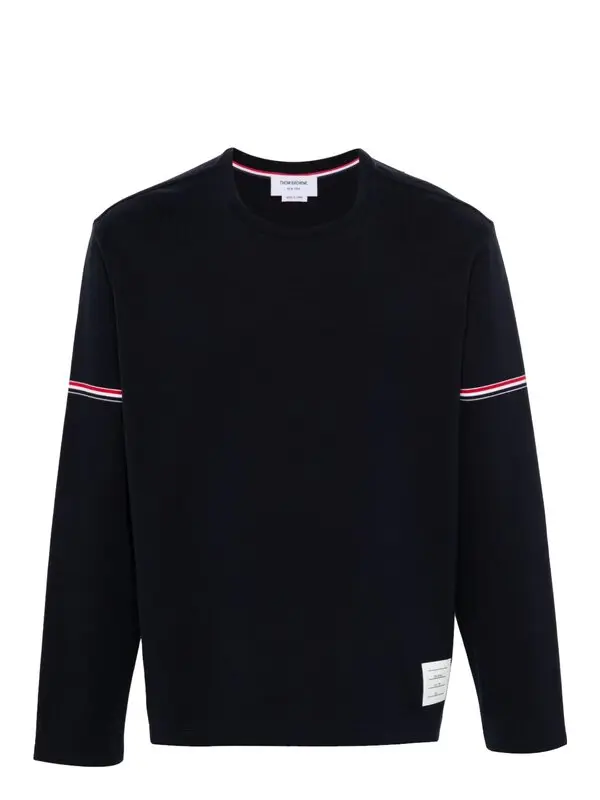 Thom Browne Rwb Stripe Cotton T-shirt - Blue