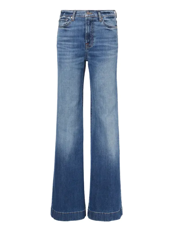 7 For All Mankind Modern Dojo Groovy High-rise Flared Jeans - Blue