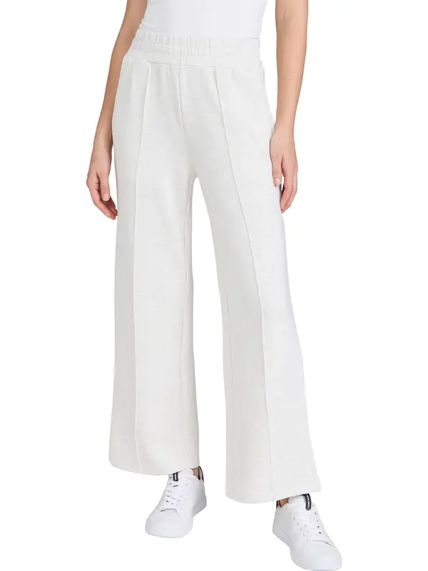 Varley Wide Leg Knit Pants - Ivory Marl