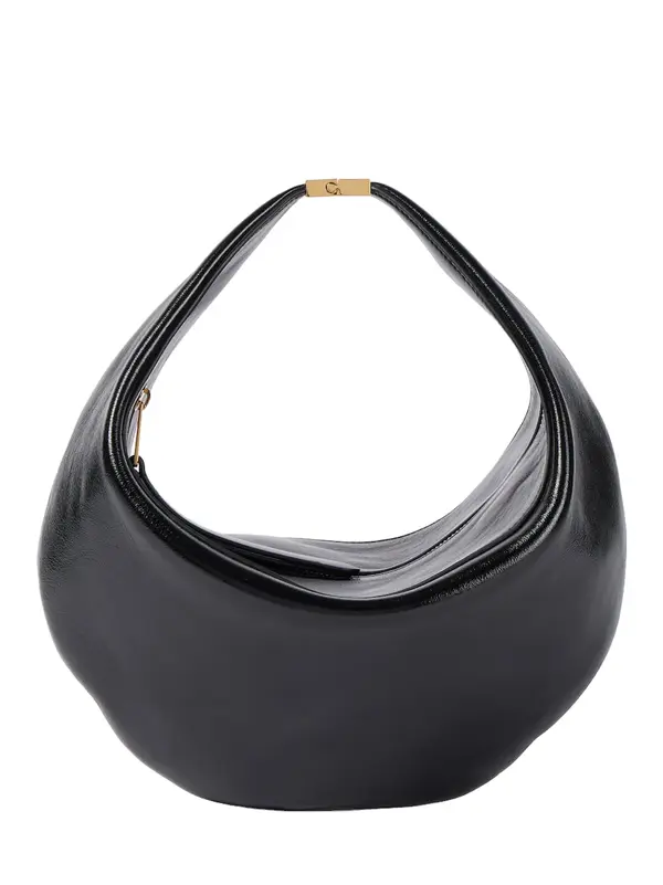 Khaite Olivia Small Leather Shoulder Bag - Black
