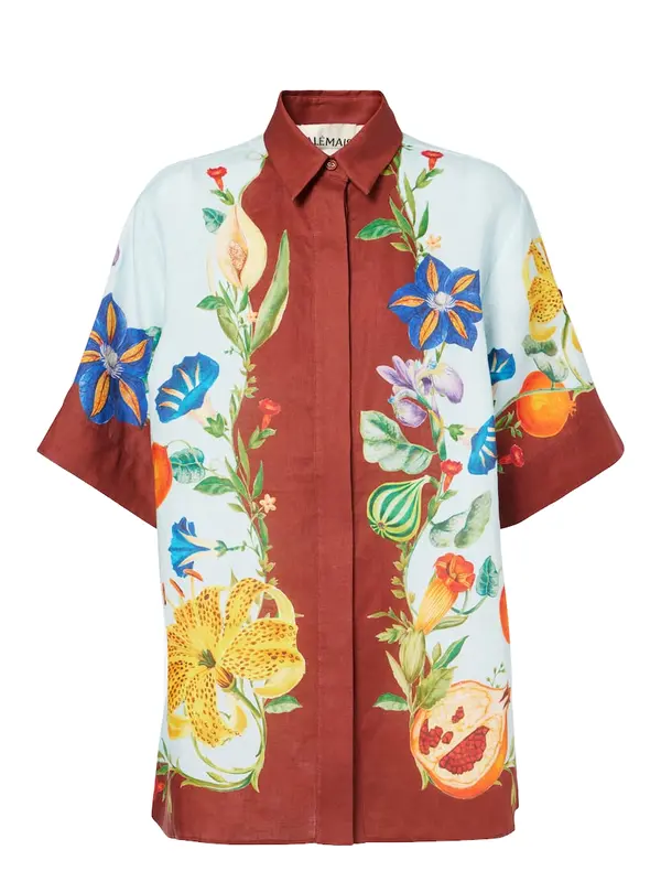 ALEMAIS Alémais Dahlia Floral Linen Shirt - Multicoloured