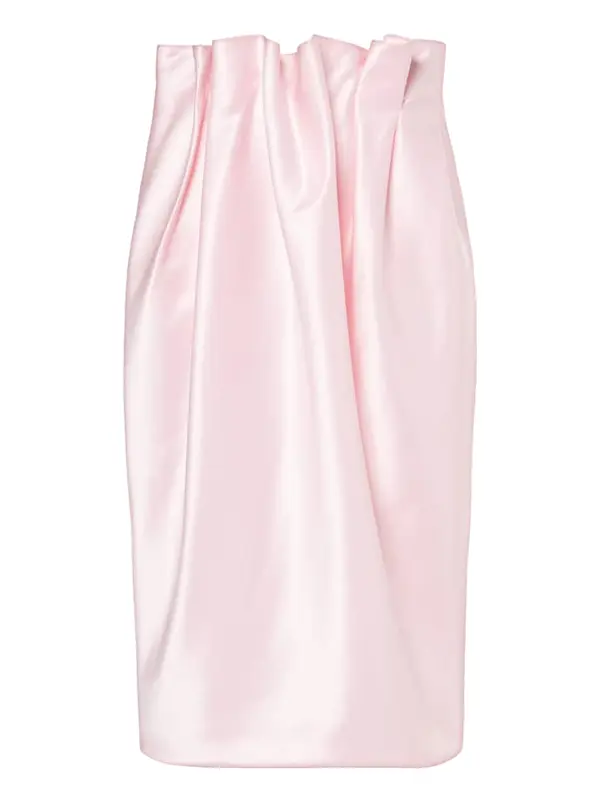 Simone Rocha Draped Satin Midi Skirt - Pink