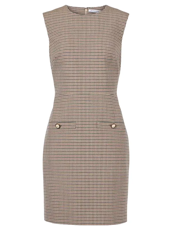 Veronica Beard Houndstooth Mini Dress - Brown