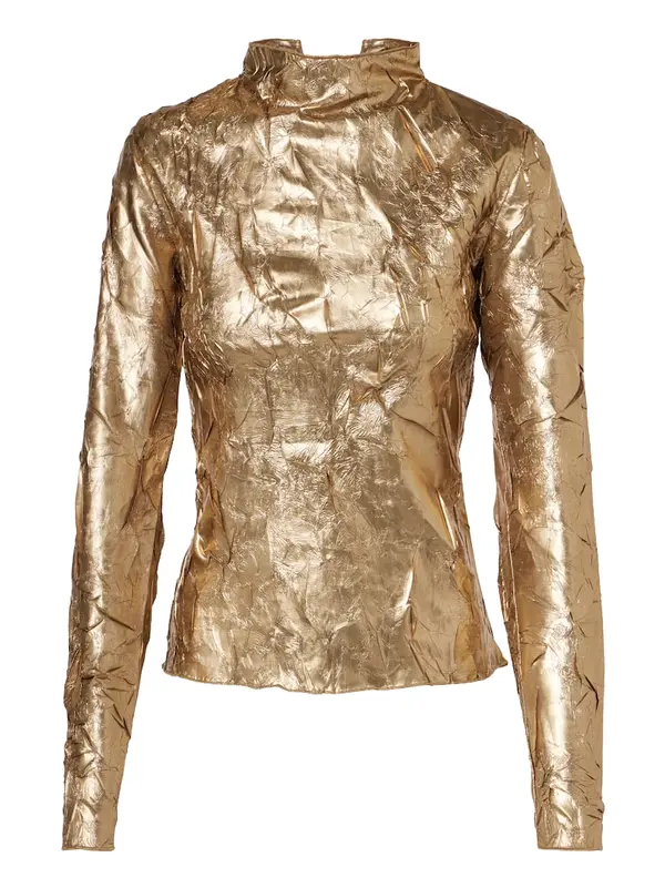 GANNI Metallic Top - Gold