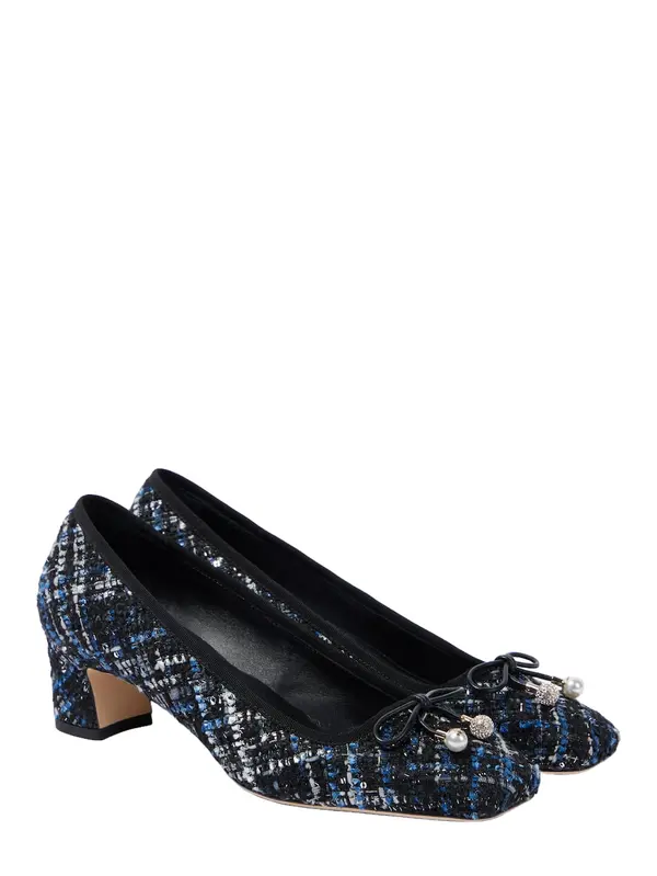 JIMMY CHOO Elme 45 Tweed Pumps - Black