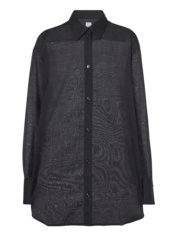TOTEME Wool Voile Shirt - Black