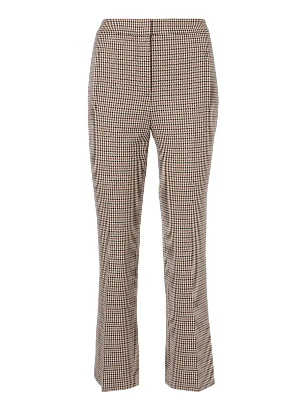 Veronica Beard Arte Houndstooth Cropped Pants - Brown