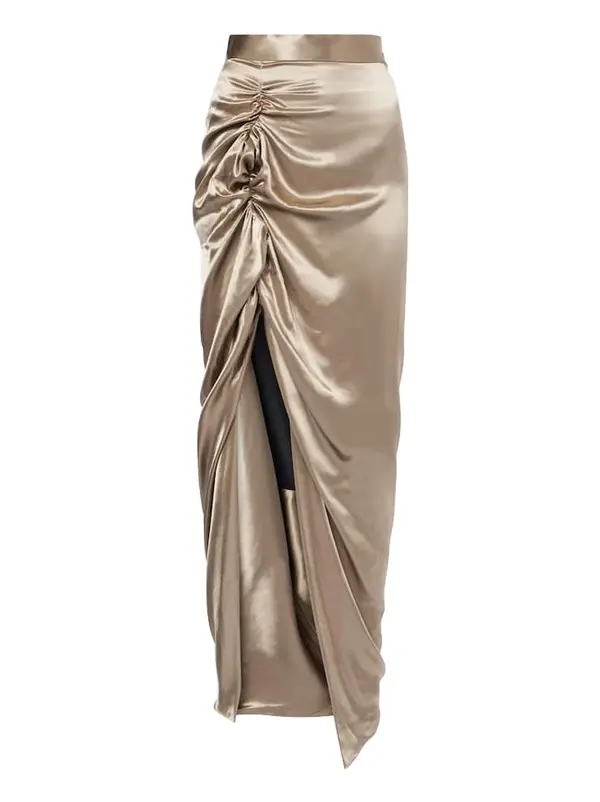 VIVIENNE WESTWOOD Panther Asymmetric Maxi Skirt - Gold
