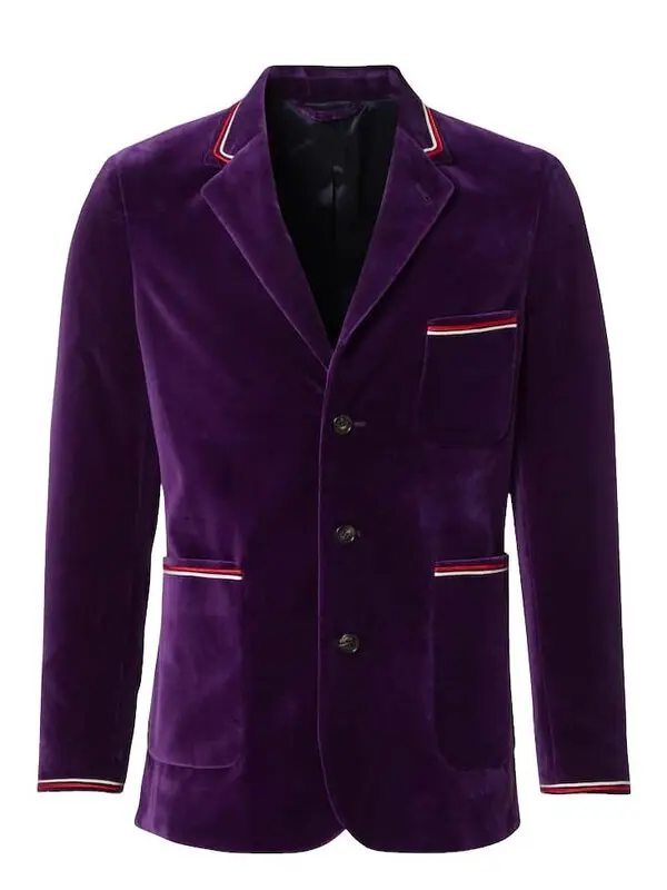 BODE Showcase Cotton Velvet Suit Jacket - Purple